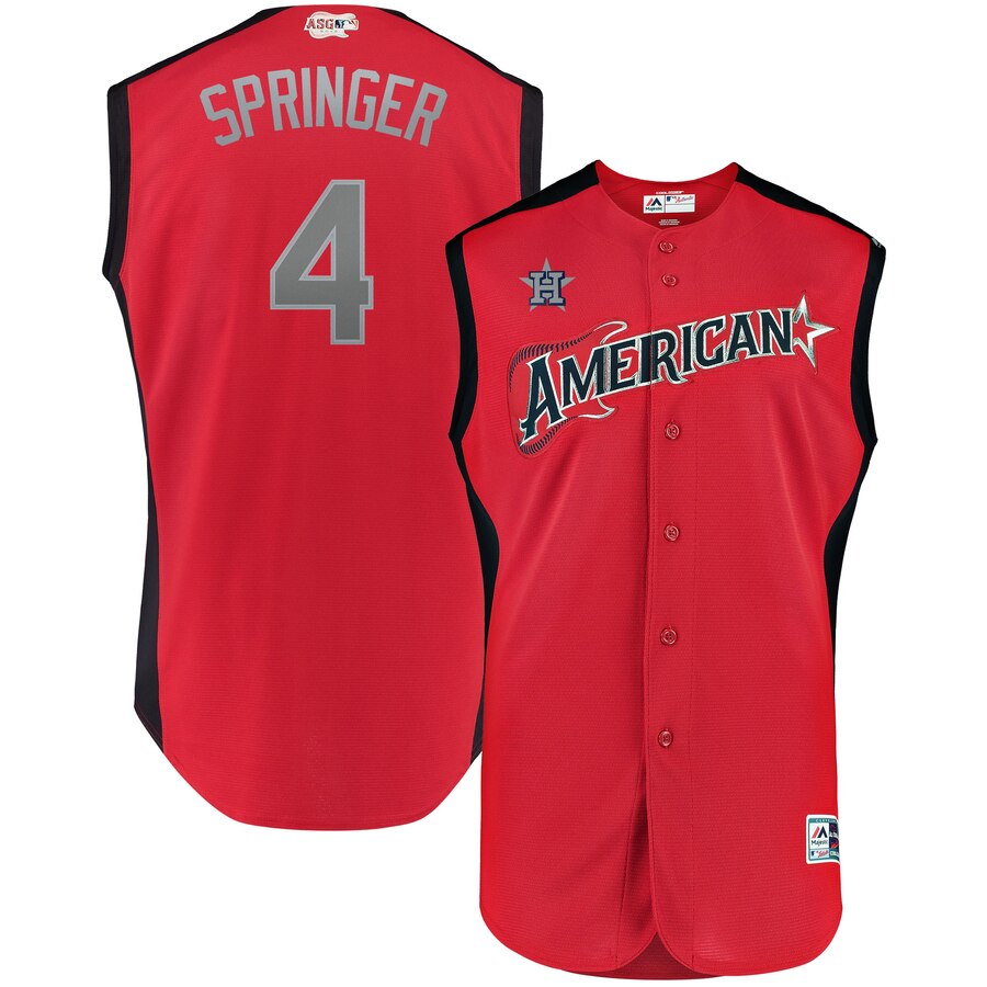 American League #4 George Springer Red 2019 All-Star Game Workout ...