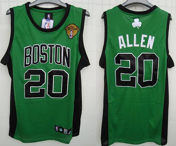 Celtics #20 Ray Allen Green Black Number Final Patch Jersey – Dripgrape ...