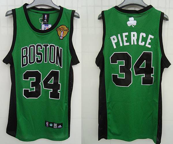 Celtics #34 Paul Pierce Green Black Number Final Patch Jersey ...