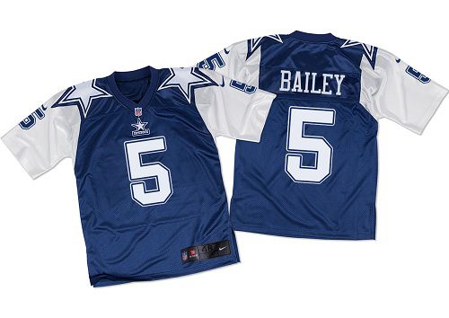 Cowboys #5 Dan Bailey Navy Blue-White Throwback Elite Jersey ...