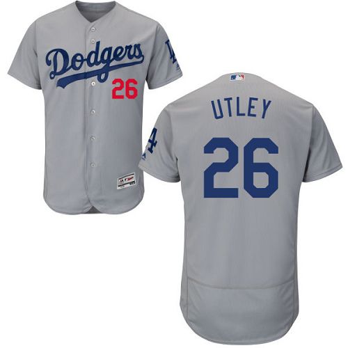 Dodgers #26 Chase Utley Grey Authentic Collection Jersey – Dripgrape ...