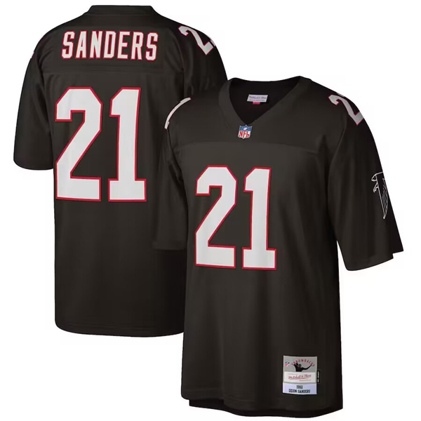 Atlanta Falcons #21 Deion Sanders Black 1992 Football Game Jersey ...