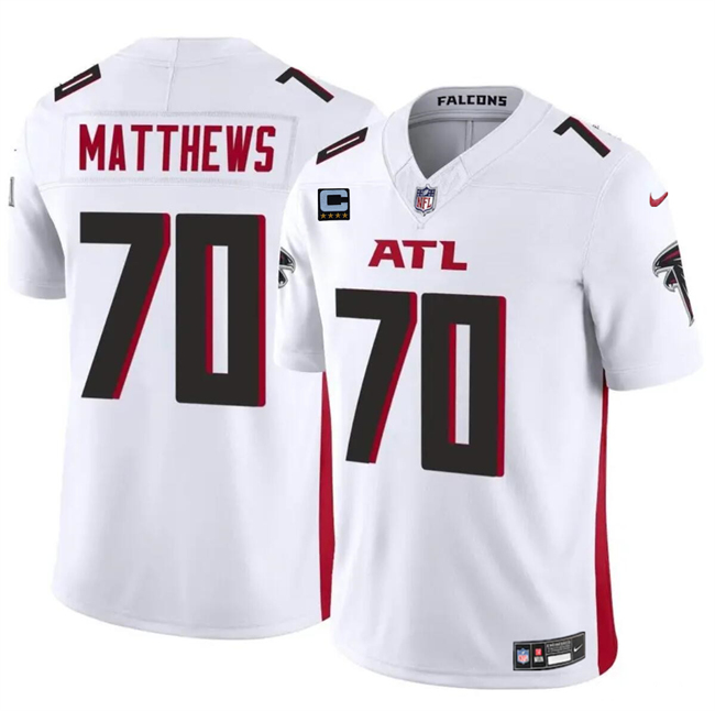 Atlanta Falcons #70 Jake Matthews White 2024 F.U.S.E With 4-Star C ...