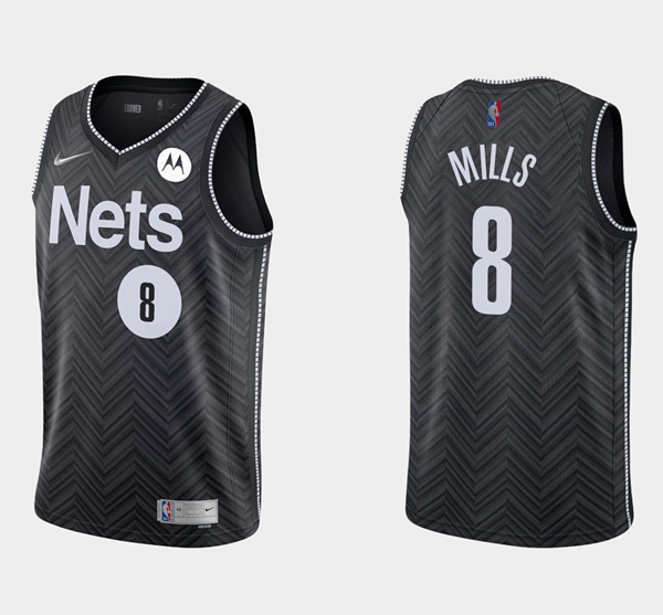 Brooklyn Nets #8 Patty Mills Black Earned Edition Basketball Jersey ...