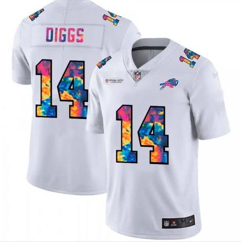 Buffalo Bills #14 Stefon Diggs 2020 White Crucial Catch Jersey ...