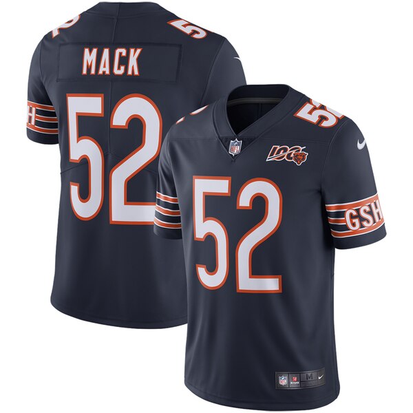 Chicago Bears #52 Khalil Mack Navy 2019 100th Season Jersey – Dripgrape ...