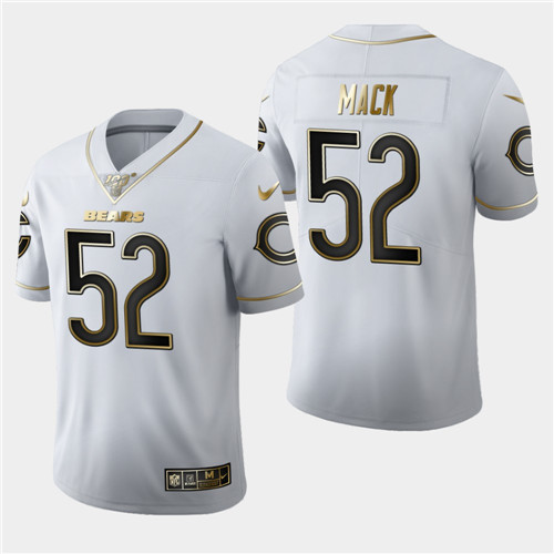 Chicago Bears #52 Khalil Mack White 2019 100th Season Golden Edition ...
