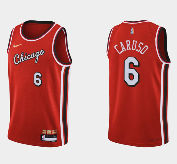 Chicago Bulls #6 Alex Caruso Red 75th Anniversary City Jersey ...