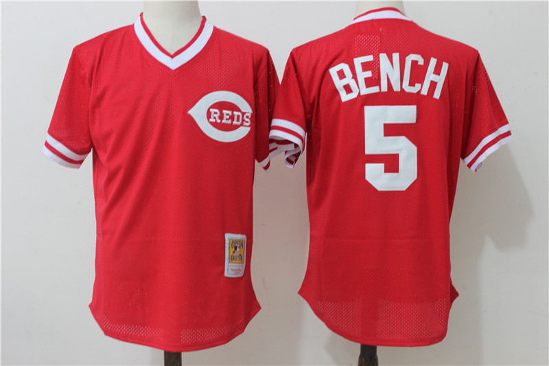 Cincinnati Reds #5 Johnny Bench Mitchell & Ness Red 1983 Authentic ...
