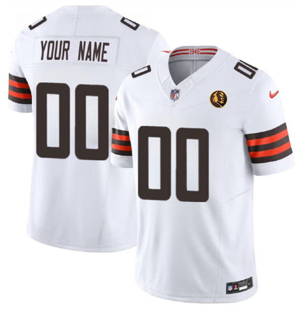 Cleveland Browns Custom White 2023 FUSE With John Madden Patch Jersey ...