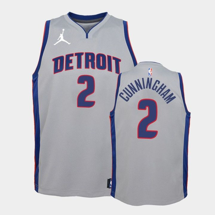 Detroit Pistons #2 Cade Cunningham Gray Statement Edition Jersey ...