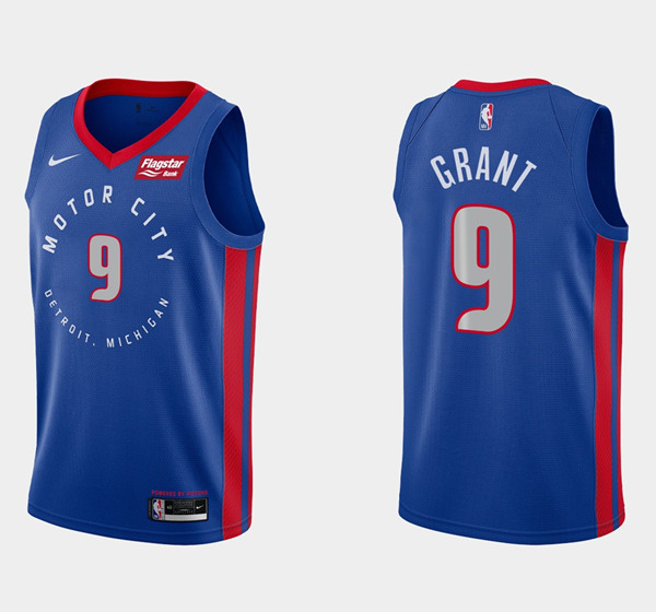 Detroit Pistons #9 Jerami Grant Blue 2020-21 Jersey – Dripgrape ...