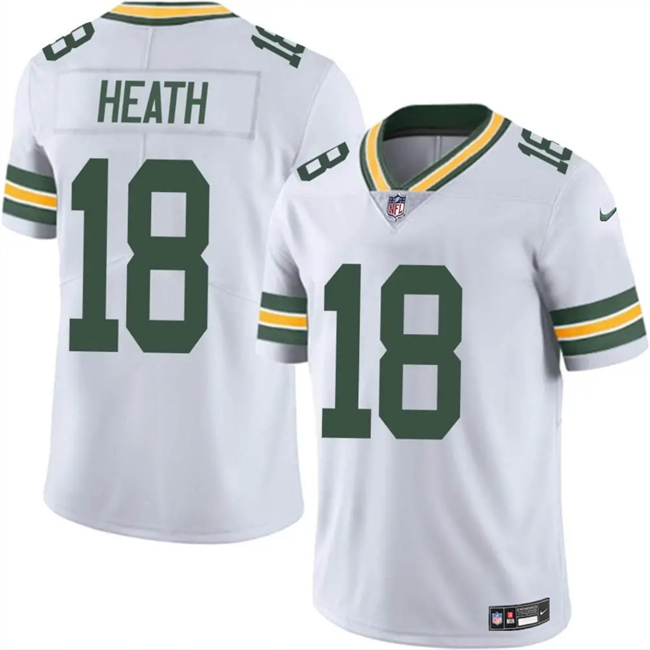 Green Bay Packers #18 Malik Heath White Jersey – Dripgrape – Jerseys Shop