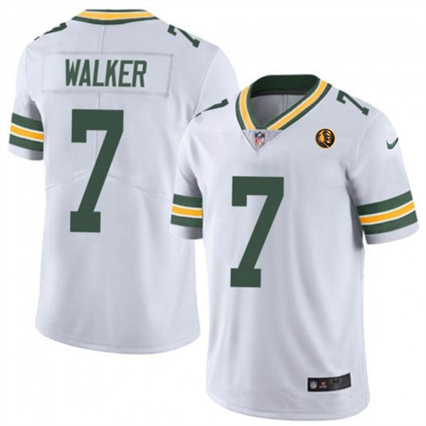 Green Bay Packers #7 Quay Walker White With John Madden Patch Throwback ...