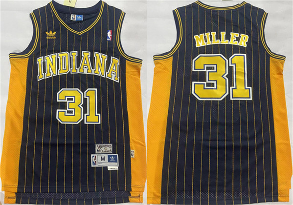 Indiana Pacers #31 Reggie Miller Black Throwback Jersey – Dripgrape ...