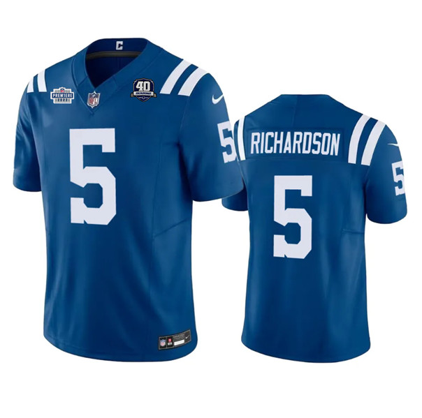 Indianapolis Colts #5 Anthony Richardson Royal 2023 FUSE Prem1ere Patch ...