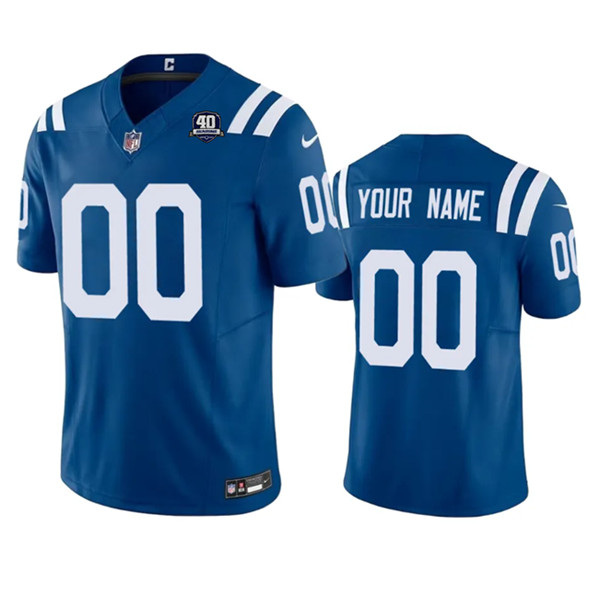 Indianapolis Colts Custom Blue 2023 F.U.S.E 40th Anniversary Jersey ...