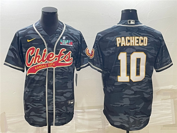 Kansas City Chiefs #10 Isiah Pacheco Gray Camo With Super Bowl LVII ...
