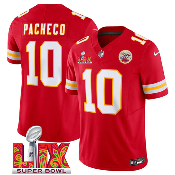 Kansas City Chiefs #10 Isiah Pacheco Red 2025 FUSE Super Bowl LIX Patch ...