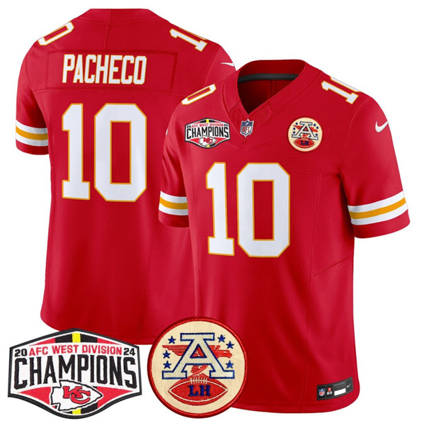 Kansas City Chiefs #10 Isiah Pacheco Red FUSE 2024 AFC West Division ...