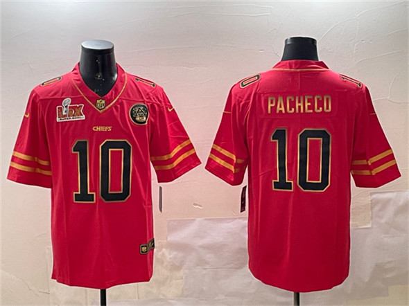 Kansas City Chiefs #10 Isiah Pacheco Red Gold 2025 Super Bowl LIX Patch ...