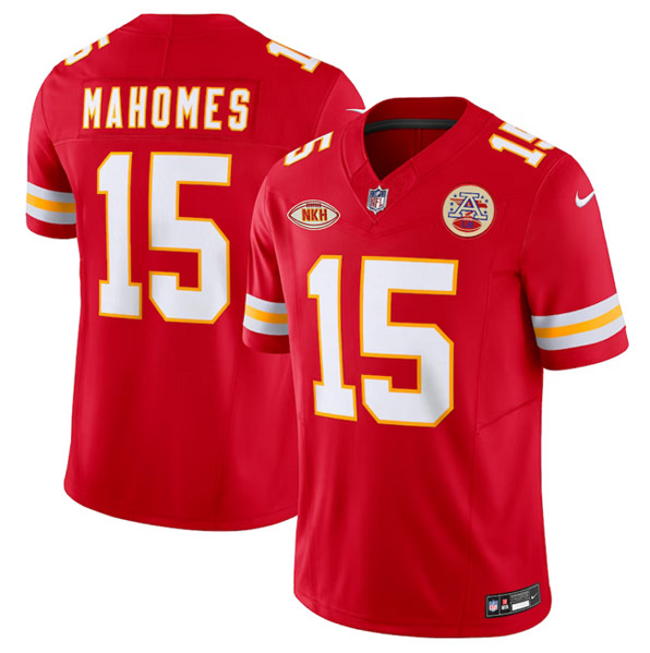 Kansas City Chiefs #15 Patrick Mahomes Red 2023 FUSE With NKH Patch ...