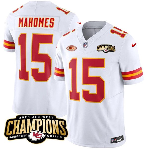 Kansas City Chiefs #15 Patrick Mahomes White 2023 FUSE AFC West ...