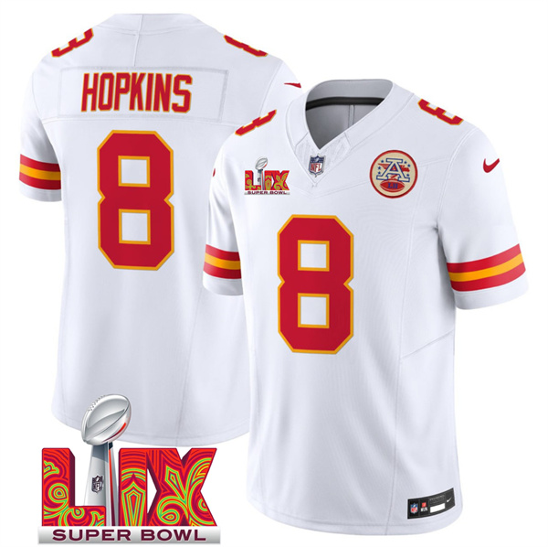 Kansas City Chiefs #8 DeAndre Hopkins White 2025 FUSE Super Bowl LIX ...
