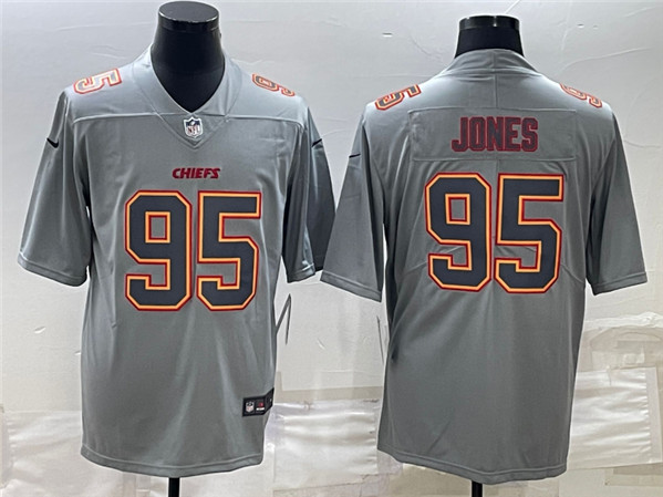 Kansas City Chiefs #95 Chris Jones Gray Atmosphere Fashion Jersey ...