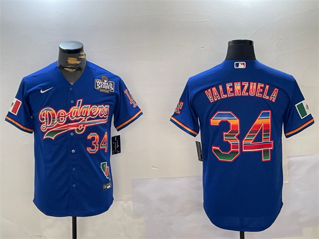 Los Angeles Dodgers #34 Fernando Valenzuela Royal 2024 World Series ...