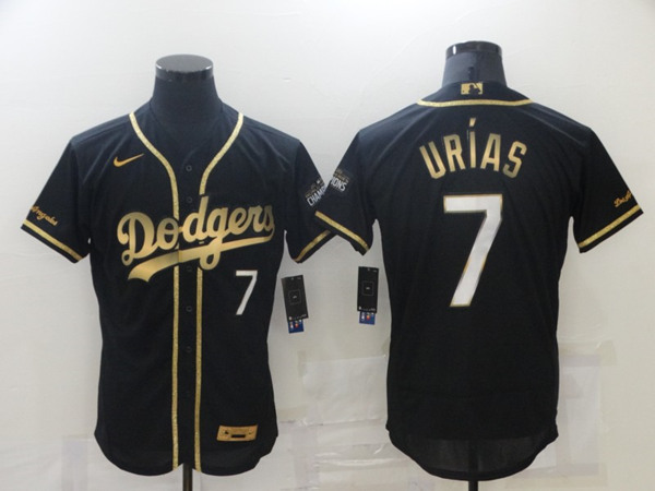 Los Angeles Dodgers #7 Julio Urias 2021 Black Golden Championship ...