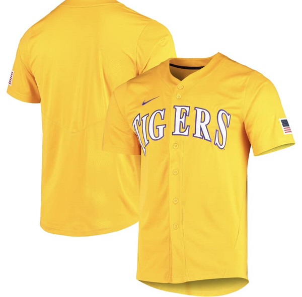 LSU Tigers Custom Gold Baseball Jersey – Dripgrape – Jerseys Shop
