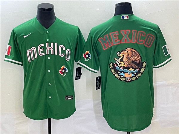 Mexico Baseball 2023 Green Team Big Logo World Baseball Classic Jersey ...