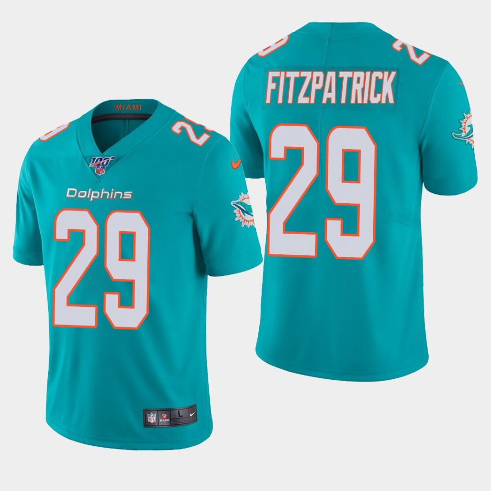 Miami Dolphins #29 Minkah Fitzpatrick Aqua 2019 100th Season Jersey ...