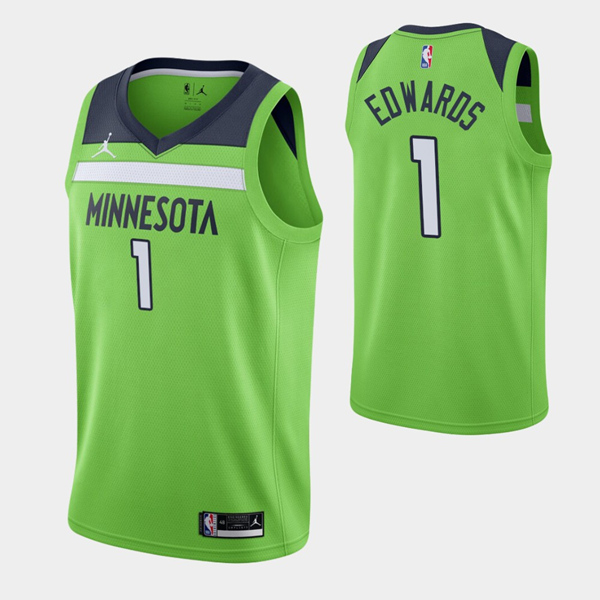 Minnesota Timberwolves #1 Anthony Edwards Green Statement Jersey ...