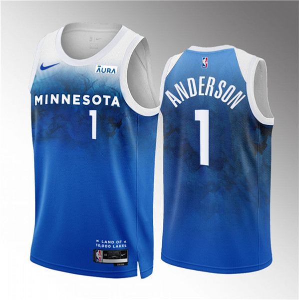 Minnesota Timberwolves #1 Kyle Anderson Blue 2023-24 City Edition ...