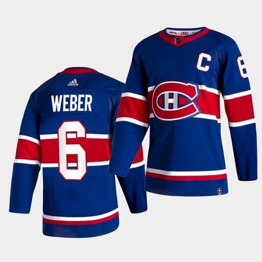Montreal Canadiens #6 Shea Weber 2021 Blue Reverse Retro Jersey ...