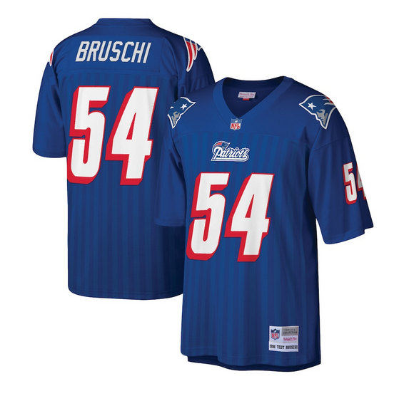 New England Patriots Active Custom Royal Mitchell & Nes Jersey ...