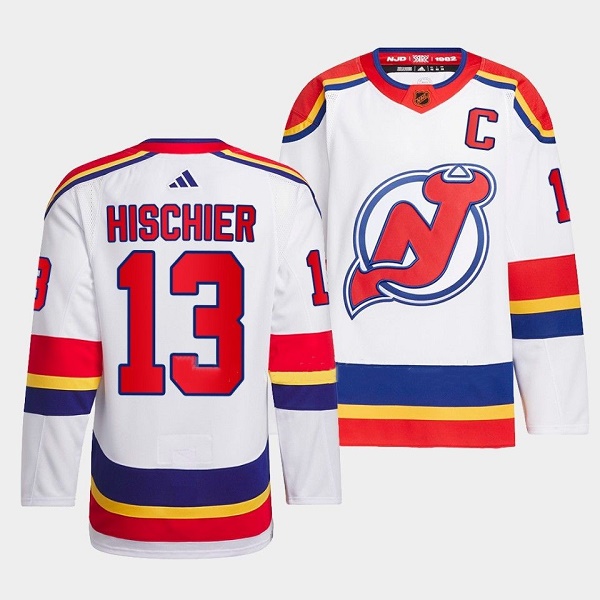 New Jersey Devils #13 Nico Hischier White 2022-23 Reverse Retro Jersey ...