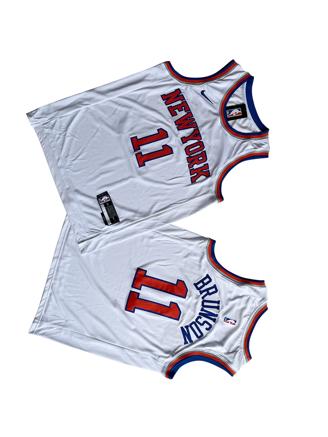 New Yok Knicks #11 Jalen Brunson White Basketball Jersey – Dripgrape ...
