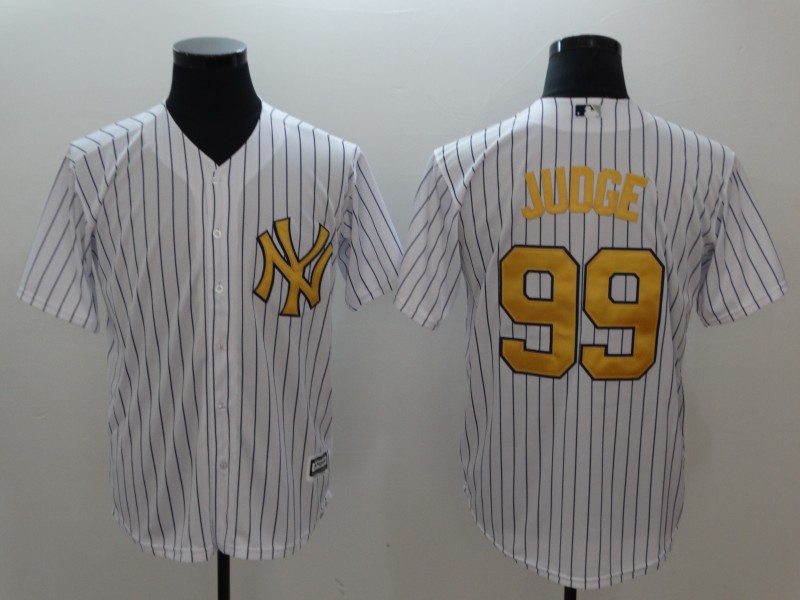 New York Yankees #99 Aaron Judge White Gold Jersey – Dripgrape ...