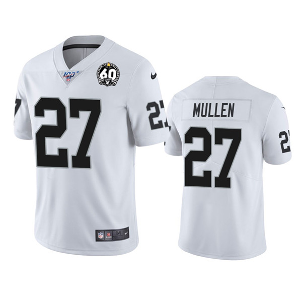 Oakland Raiders #27 Trayvon Mullen White 100th Season With 60 Patch ...