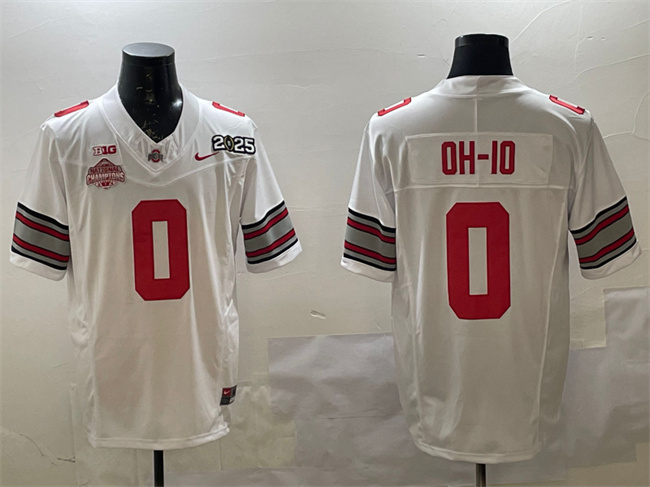 Ohio State Buckeyes #0 OH-IO White 2025 CFP Final With National ...