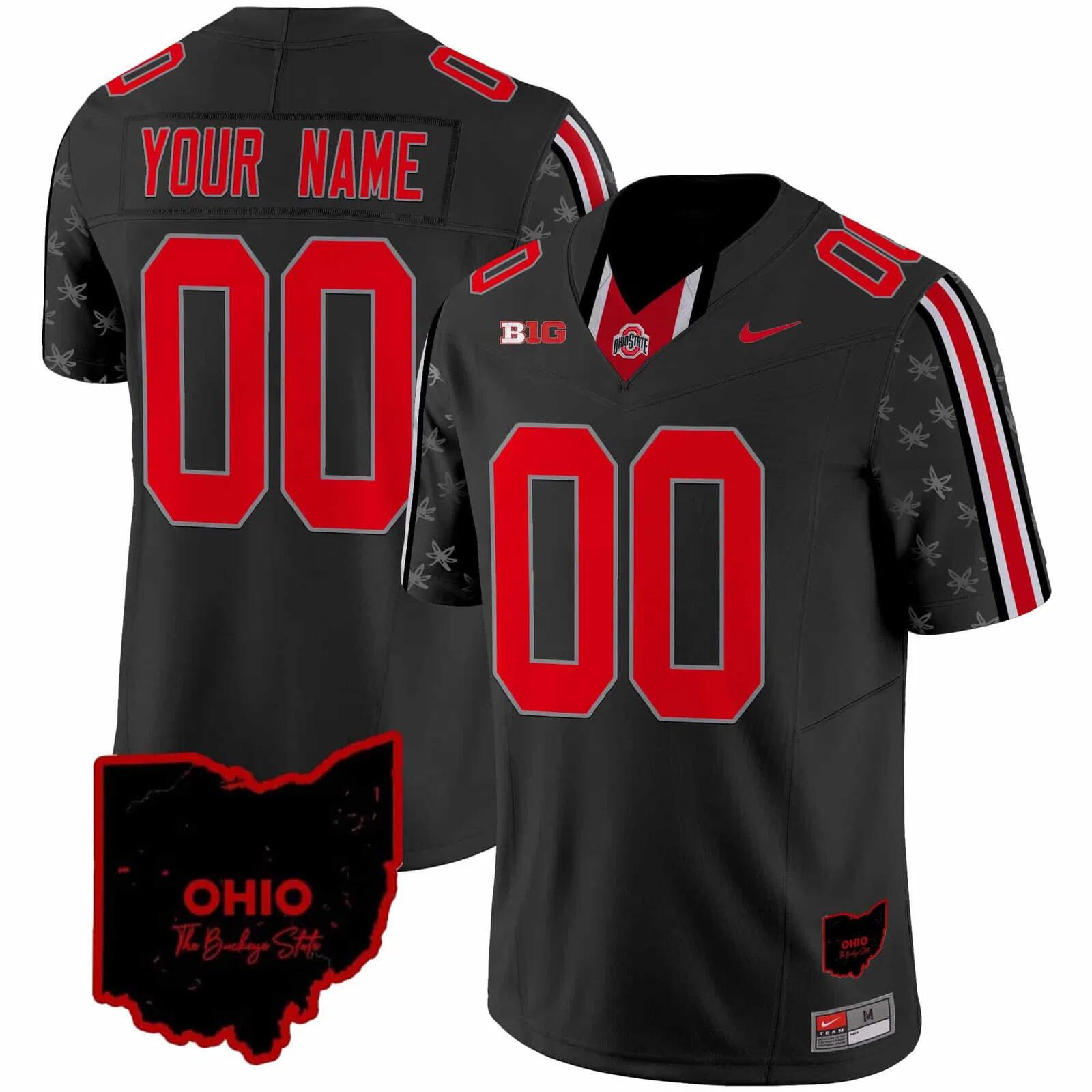 Ohio State Buckeyes Custom Black 2024 FUSE With Home Patch Jersey ...