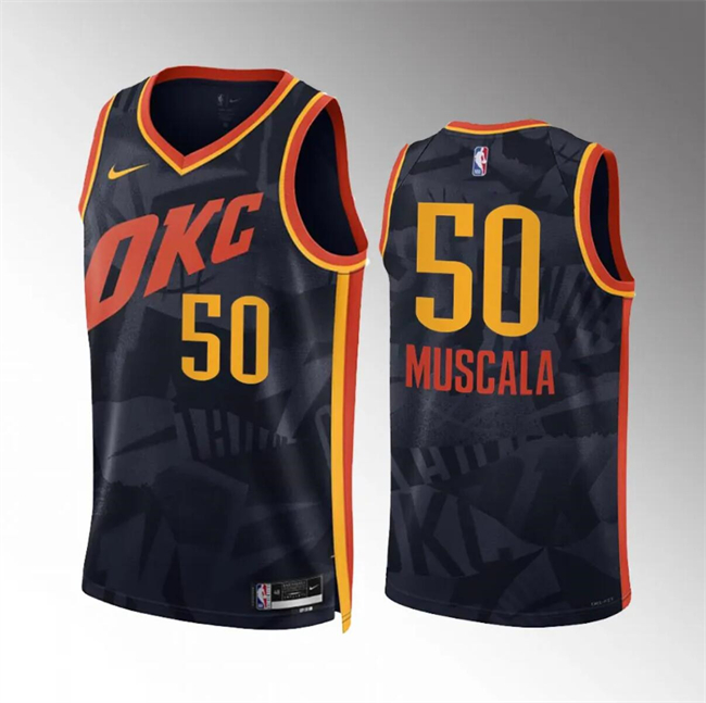 Oklahoma City Thunder #50 Mike Muscala Black 2023-24 City Edition ...