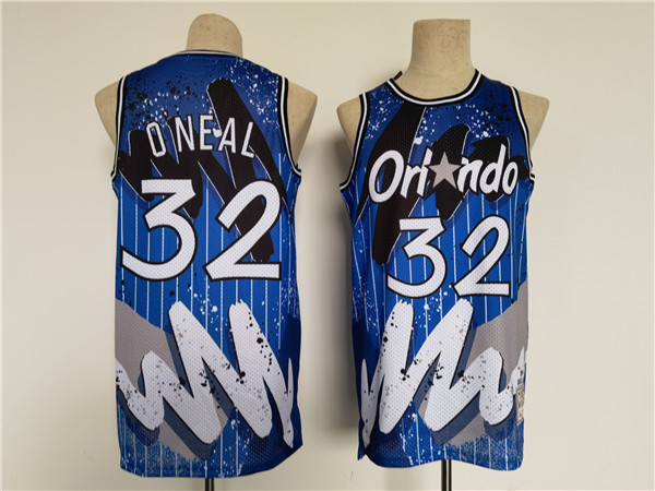 Orlando Magic #32 Shaquille O’Neal Blue Throwback basketball Jersey ...