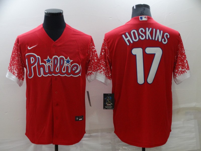Philadelphia Phillies #17 Rhys Hoskins Red City Connect Jersey ...