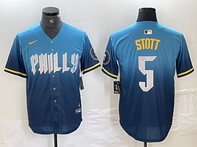 Philadelphia Phillies #5 Bryson Stott Blue 2024 City Connect Jersey ...