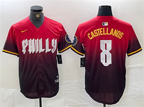 Philadelphia Phillies #8 Nick Castellanos Red 2024 City Connect Jersey ...