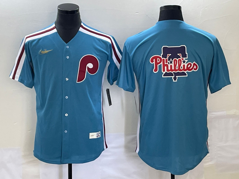 Philadelphia Phillies Blue Team Big Logo Jersey – Dripgrape – Jerseys Shop
